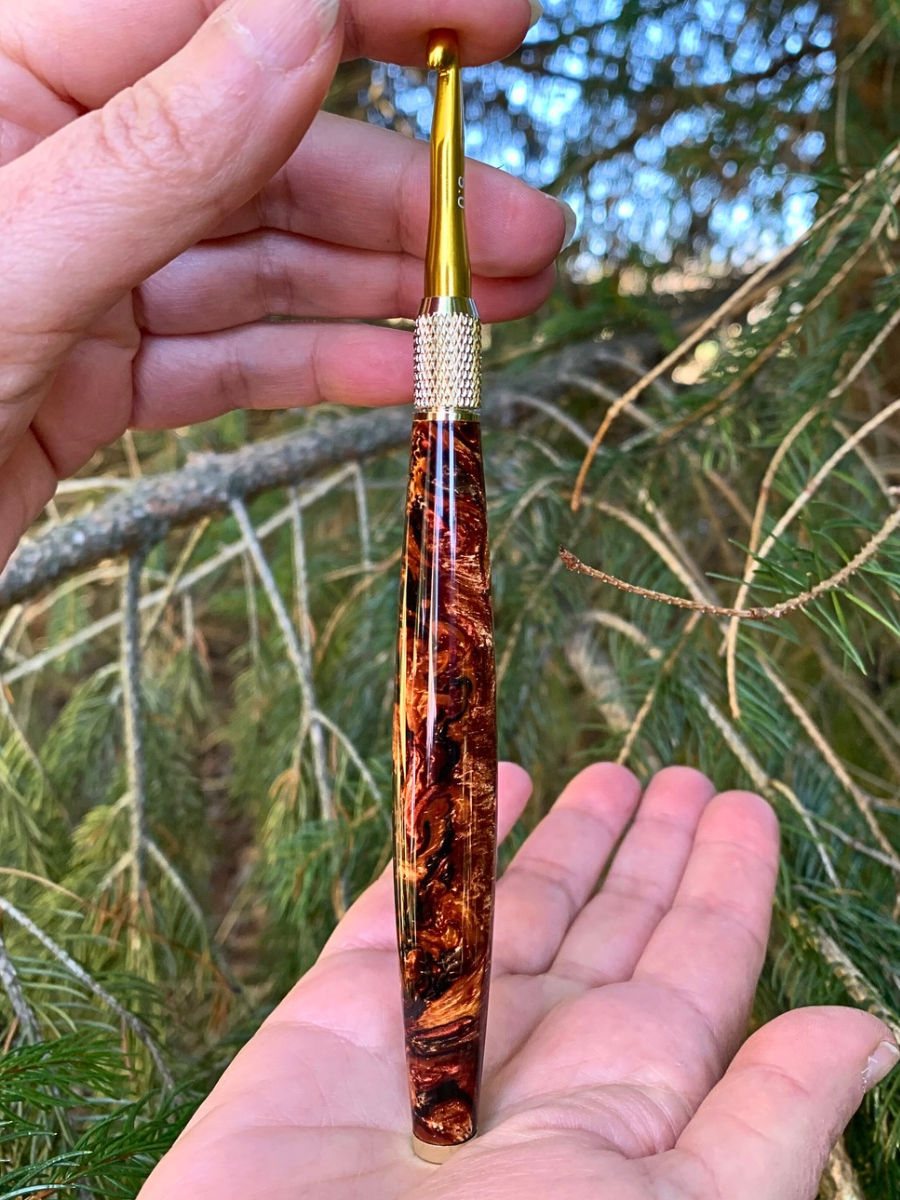 Crochet Handle & Hook Set (Extra Long) - Autumn Bronze – BwA Woodturning