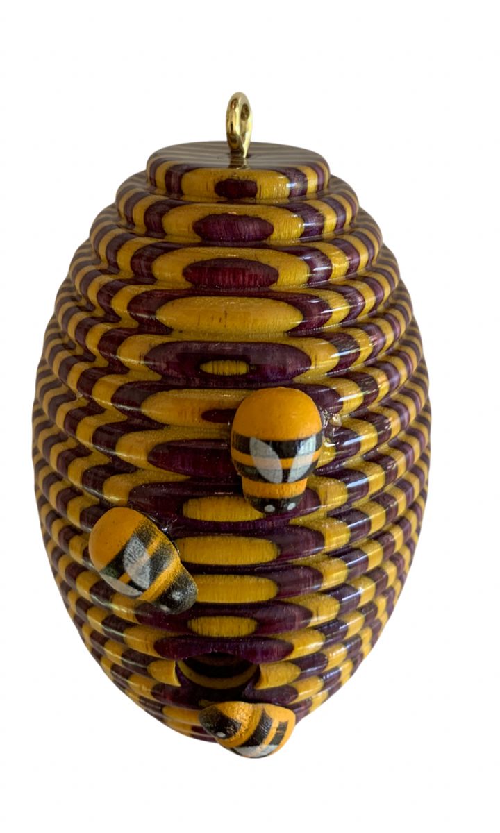 Beehive Ornament - Yellow Jacket – BwA Woodturning